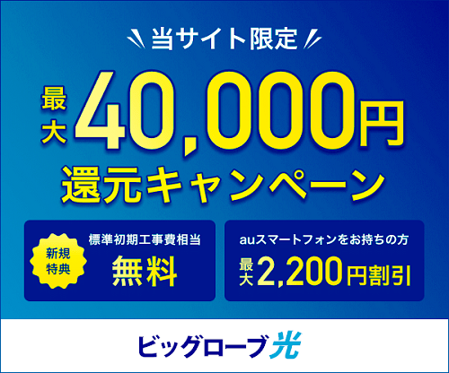 当サイト限定！最大40,000円還元キャンペーン実施中「BIGLOBE光」!! 「PR」: 乾の日記